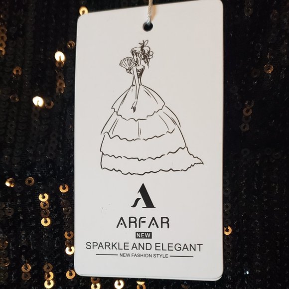 ARFAR | Dresses | Nwt Arfar Beautiful And Elegant Black Sequence And ...